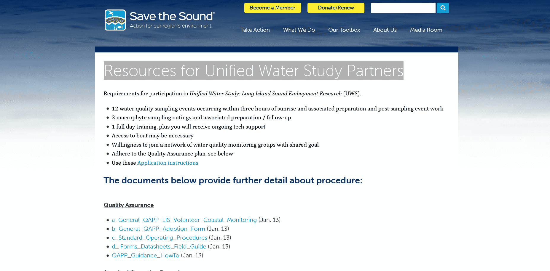 Resources for Unified Water Study Partners - Bronx River Alliance