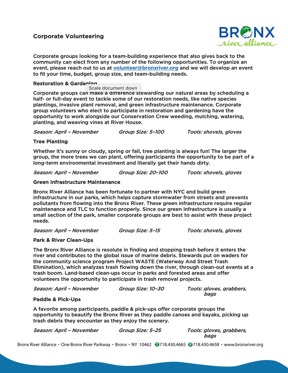 Volunteer - Bronx River Alliance